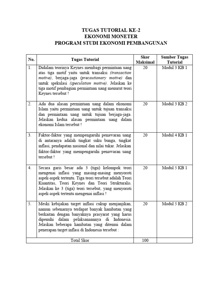 Tugas 2 | PDF | Pengelolaan Keuangan & Uang | Politik
