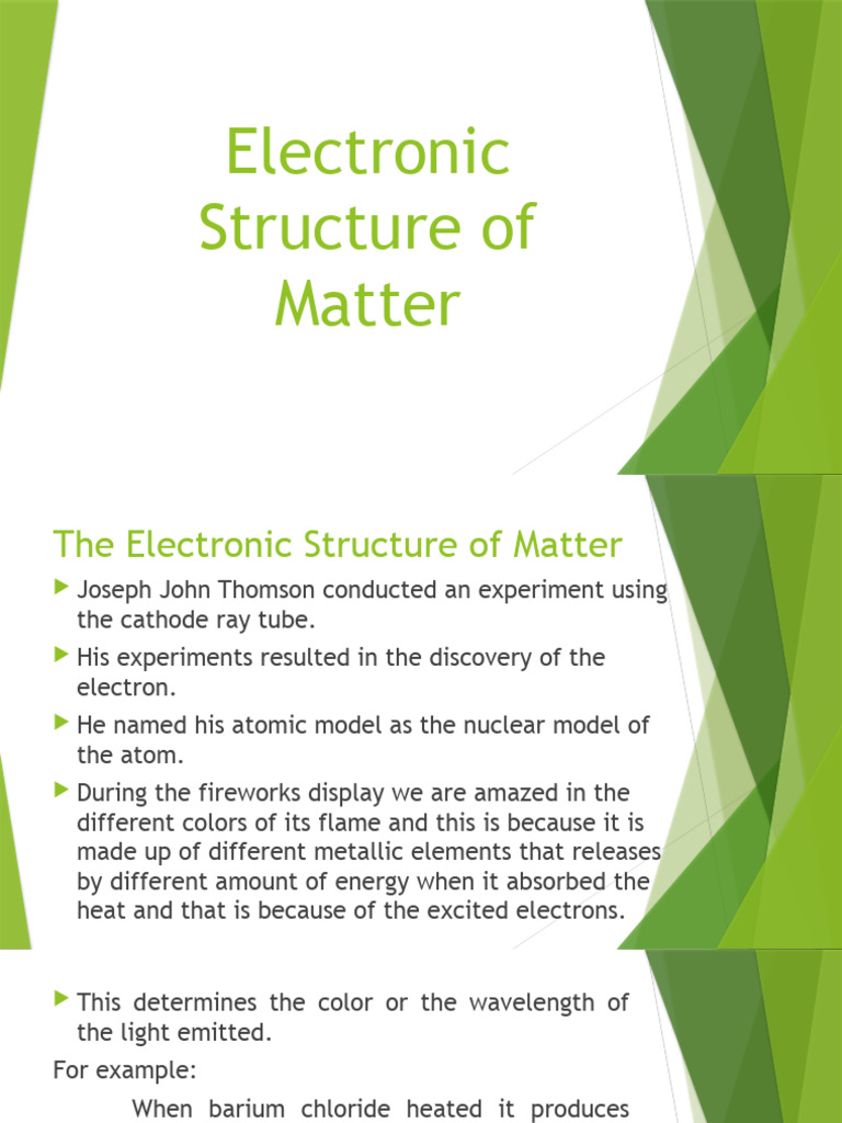 Electronic Structure of Matter | PDF | Atomic Orbital | Energy Level