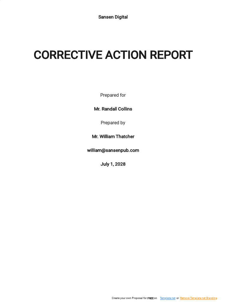 Corrective Action Report Template | PDF