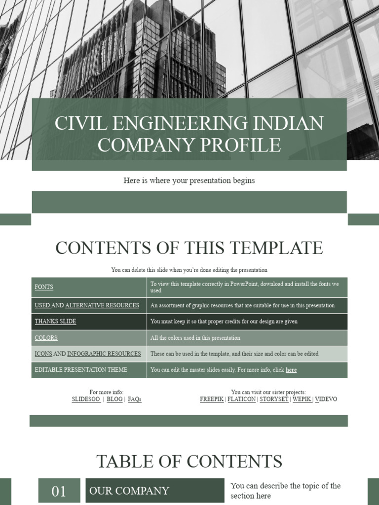 Civil Engineering Indian Company Profile by Slidesgo | PDF | Planets ...