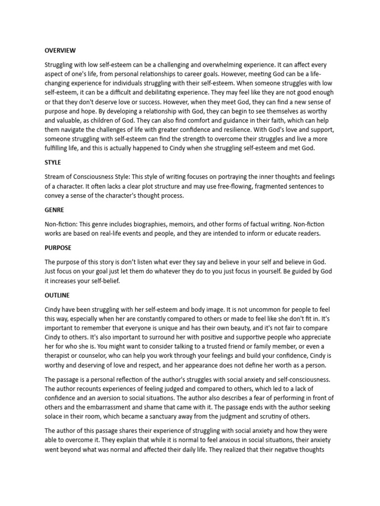 OVERVIEW | Download Free PDF | Self Esteem | Anxiety