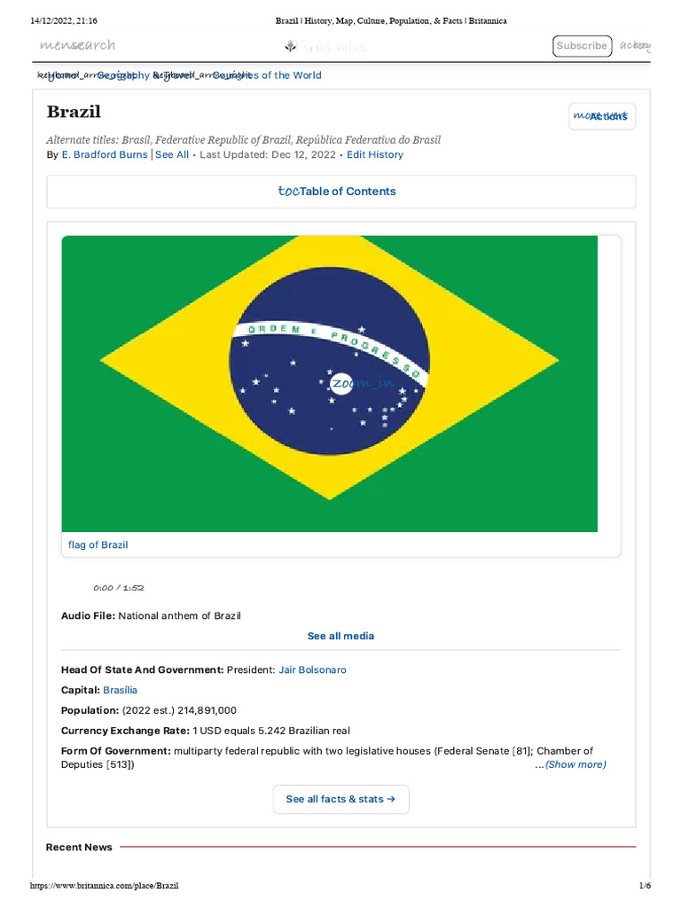 Brazil - History, Map, Culture, Population, & Facts - Britannica | PDF ...