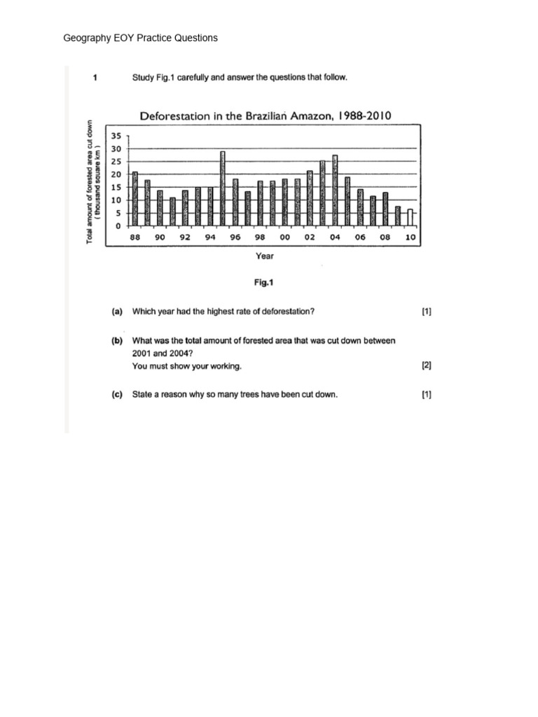 Geography EOY Practice Questions | PDF