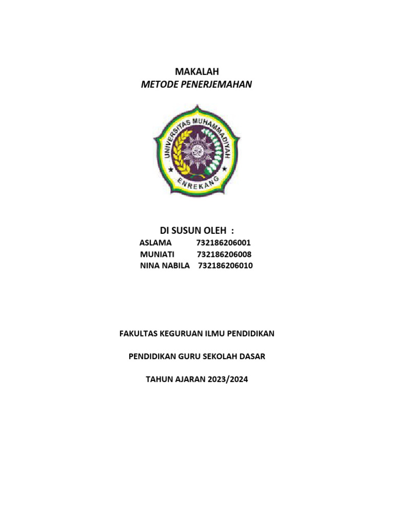 Makalah Metode Penerjemahan | PDF