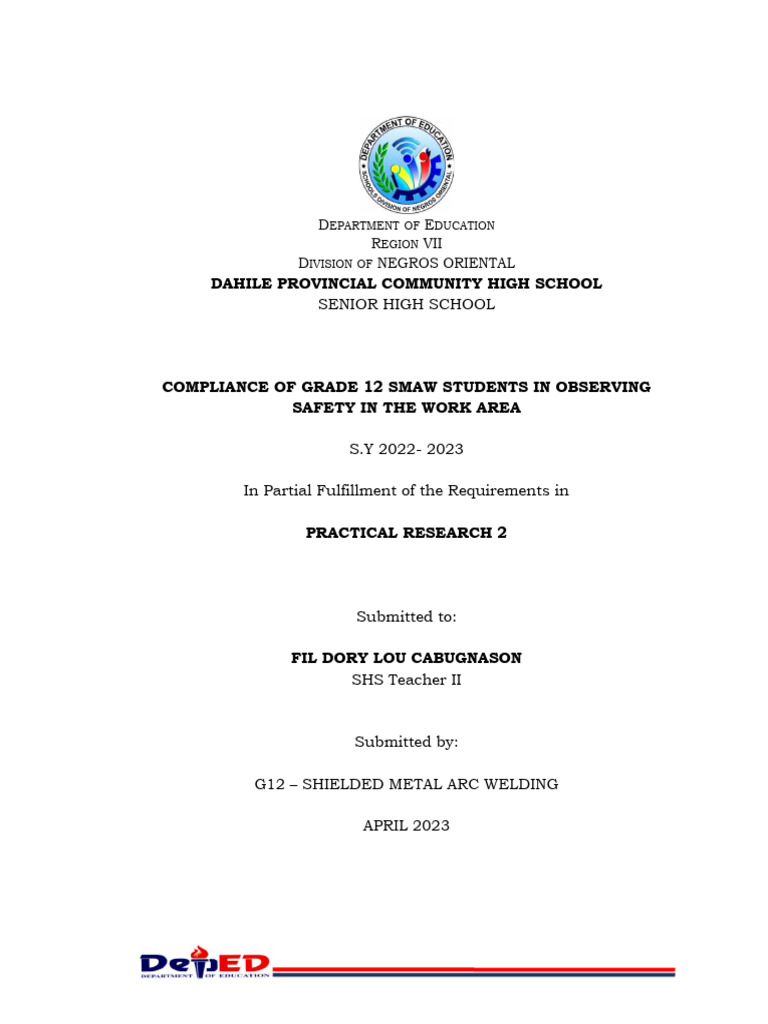 Grade 12 SMAW Students' Safety Compliance | PDF | Welding | Construction
