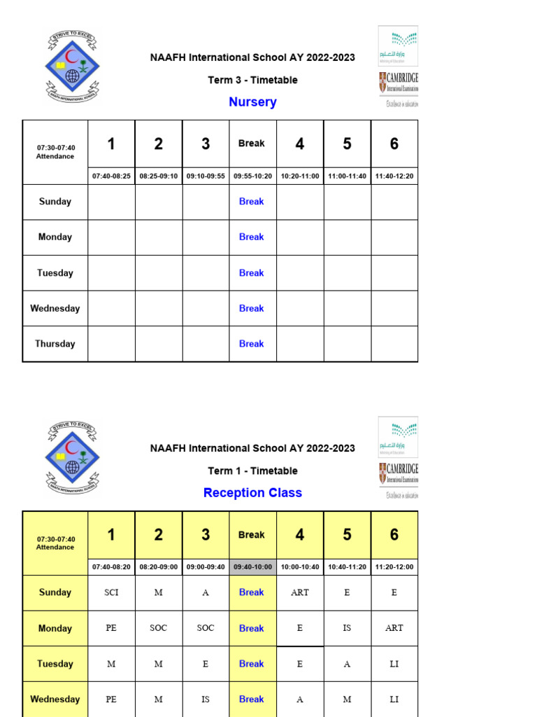 Student Class Schedule | PDF