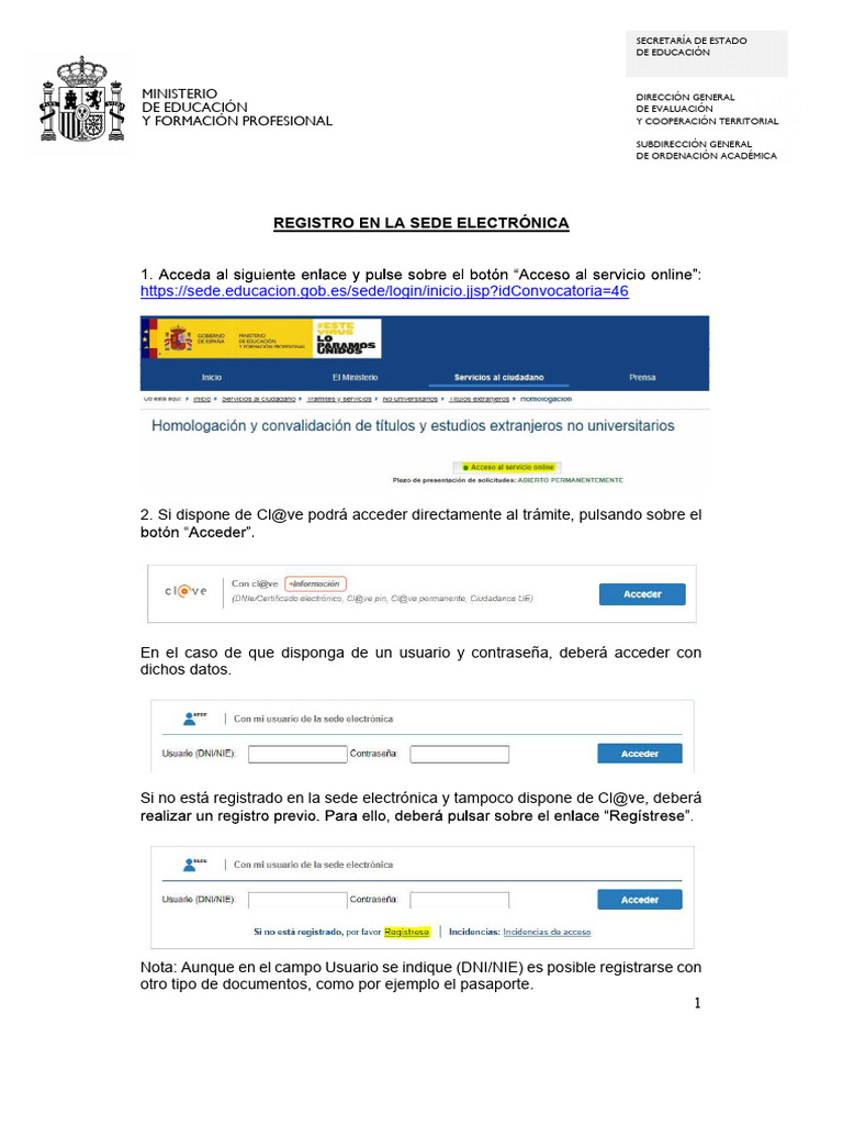 Paso 1. Tutorial Registro Sede Electrónica | PDF | Informática