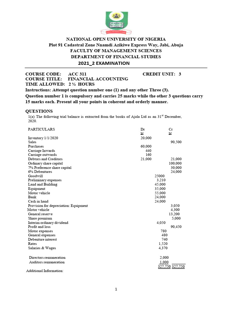 Acc311 2021 2 | PDF | Dividend | Balance Sheet