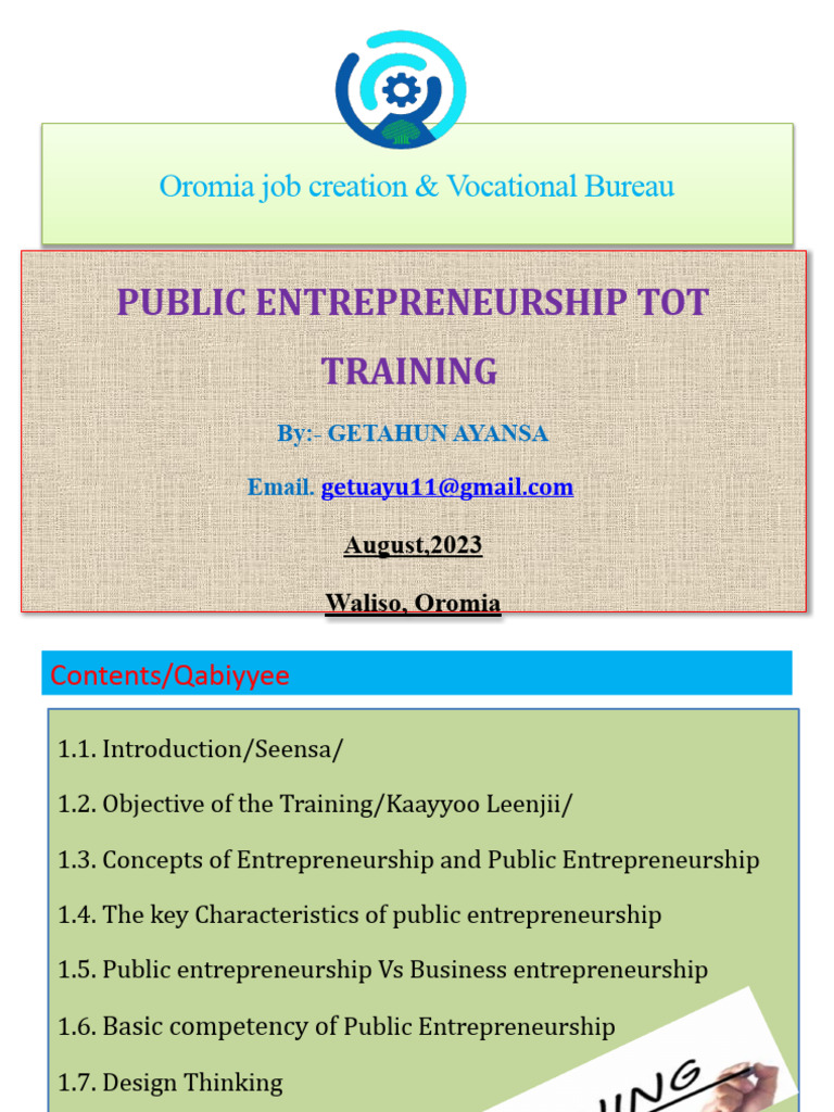 Public Enterprineurship | PDF | Design Thinking | Entrepreneurship