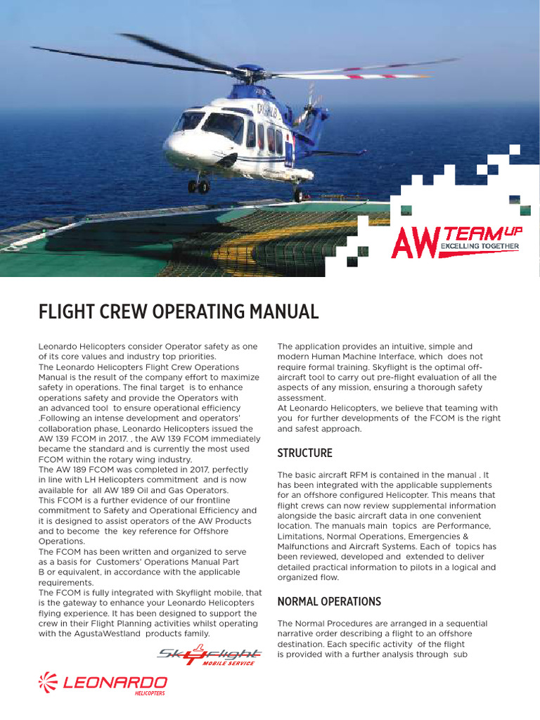 Leonardo Helicopter Flight Crew Operating Manual | PDF | Automation ...
