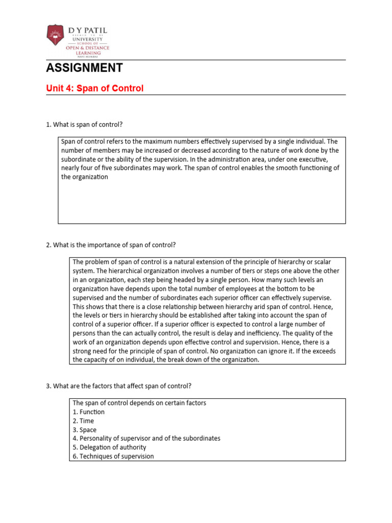 Span of Control for Managers | PDF | Career & Growth | Self-Improvement