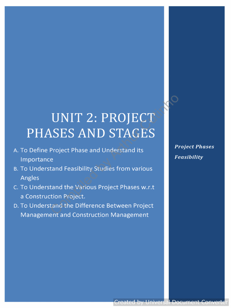 Unit 2 Project Phases and Stages | PDF
