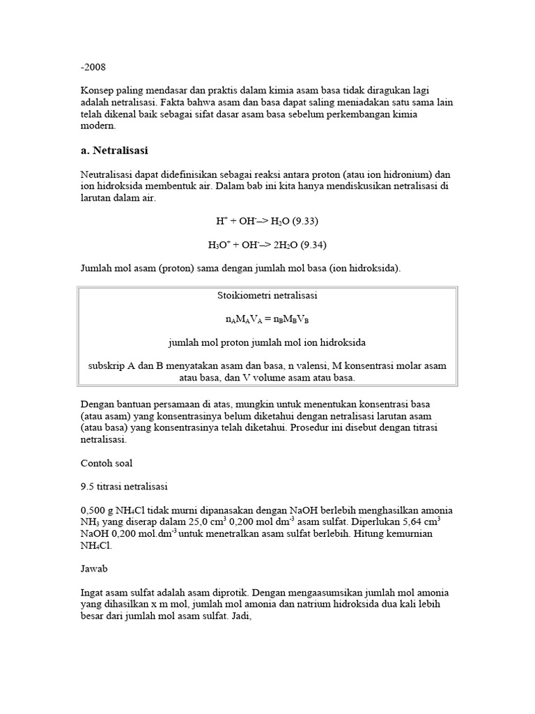 Reaksi Netralisasi | PDF