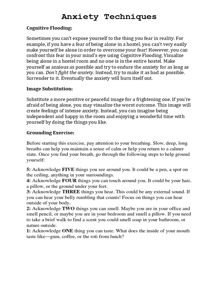 Anxiety Techniques | PDF