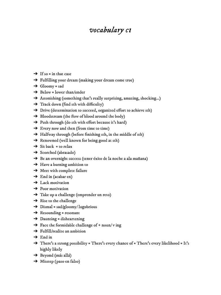 Advanced English Vocabulary Guide | PDF