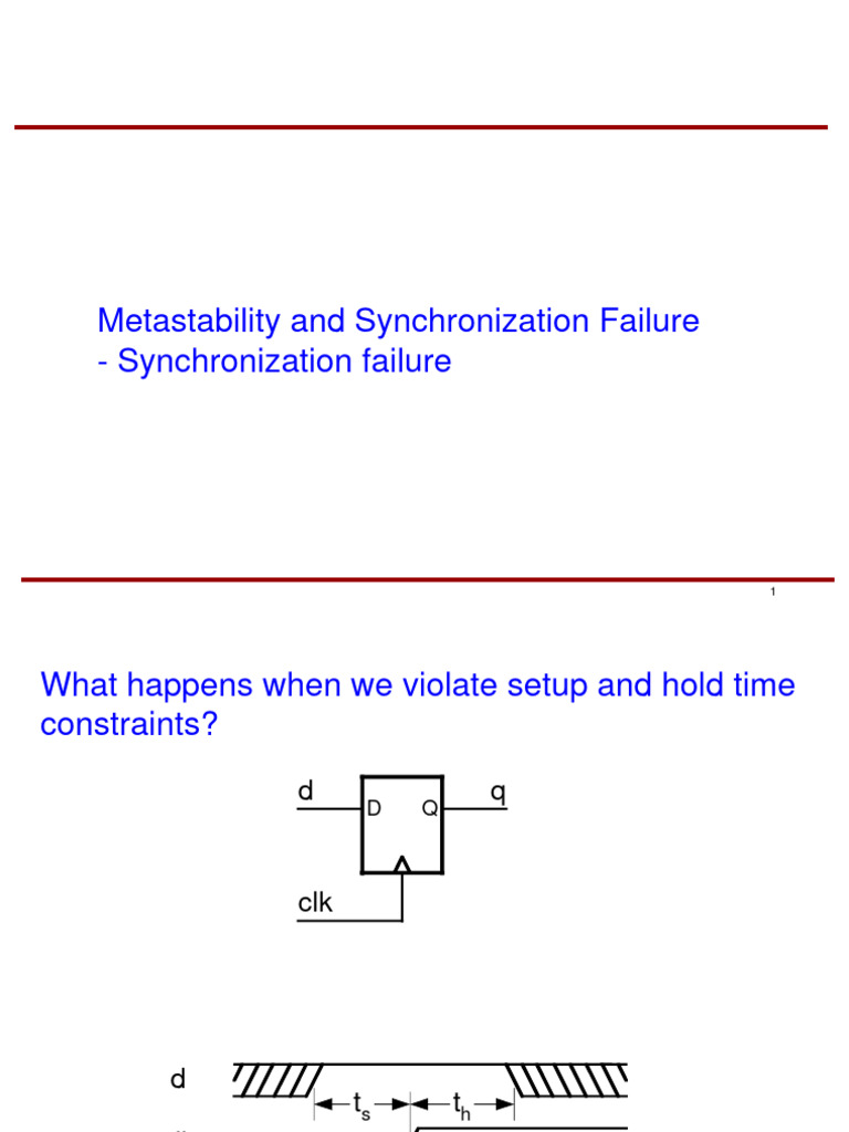 Week 15 - Metastability and Synchronizer Design | PDF | Electronic Circuits | Digital Technology