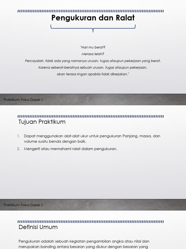 ME 1 - Pengukuran Dan Ralat | PDF