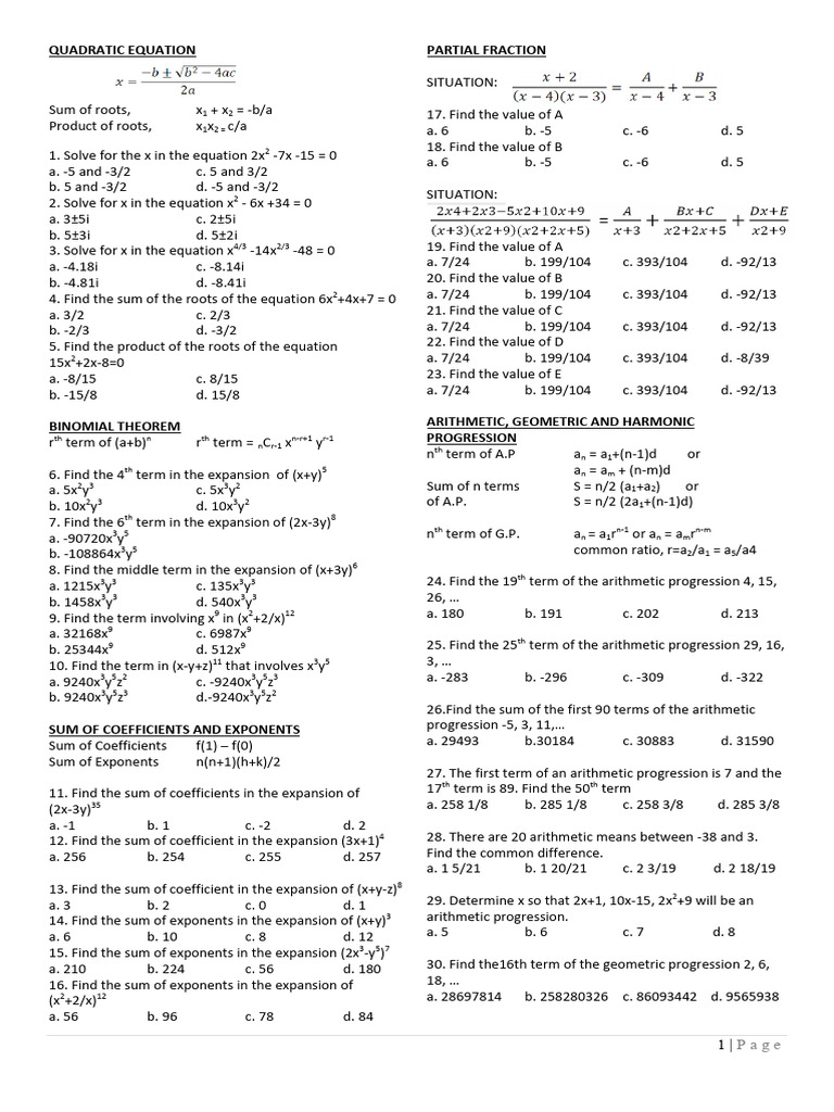Module 1 Algebra | PDF | Equations | Zero Of A Function
