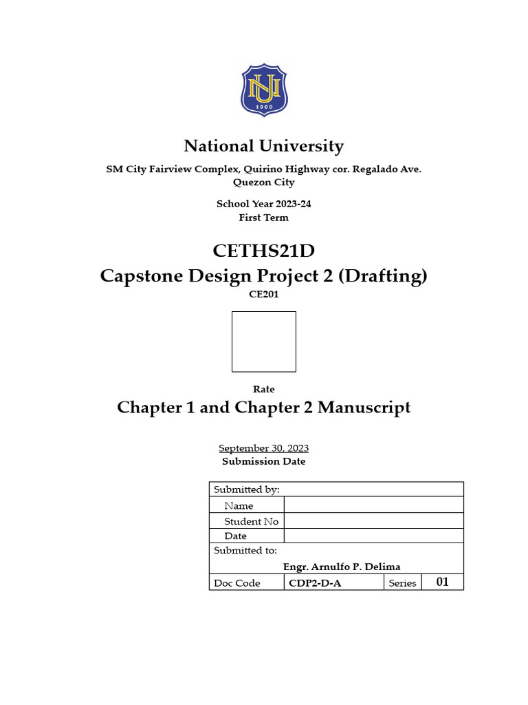 01 Capstone 2 Manuscript GRP 5 | PDF | Concrete | Building Technology
