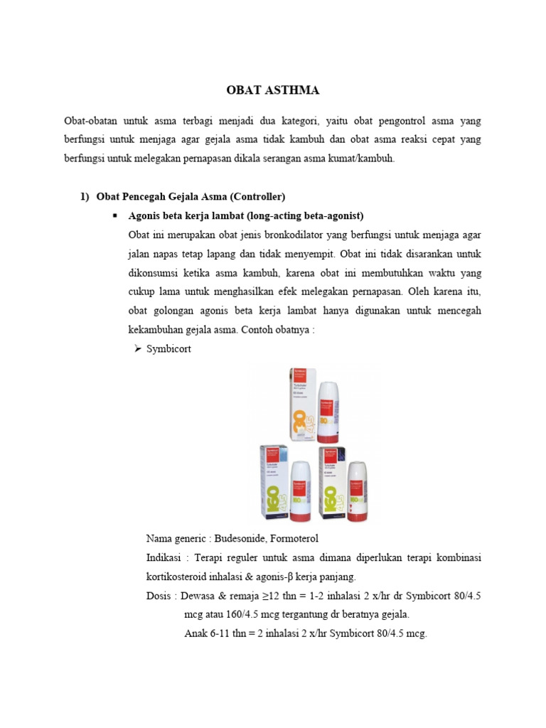 Panduan Obat Asma untuk Dewasa | PDF | Kesehatan Holistik | Sains ...