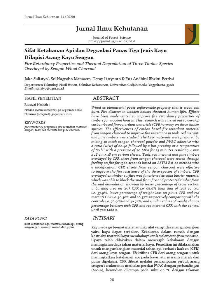 Sifat Ketahanan Api Dan Degradasi Panas Tiga Jenis | PDF | Zat Kimia ...