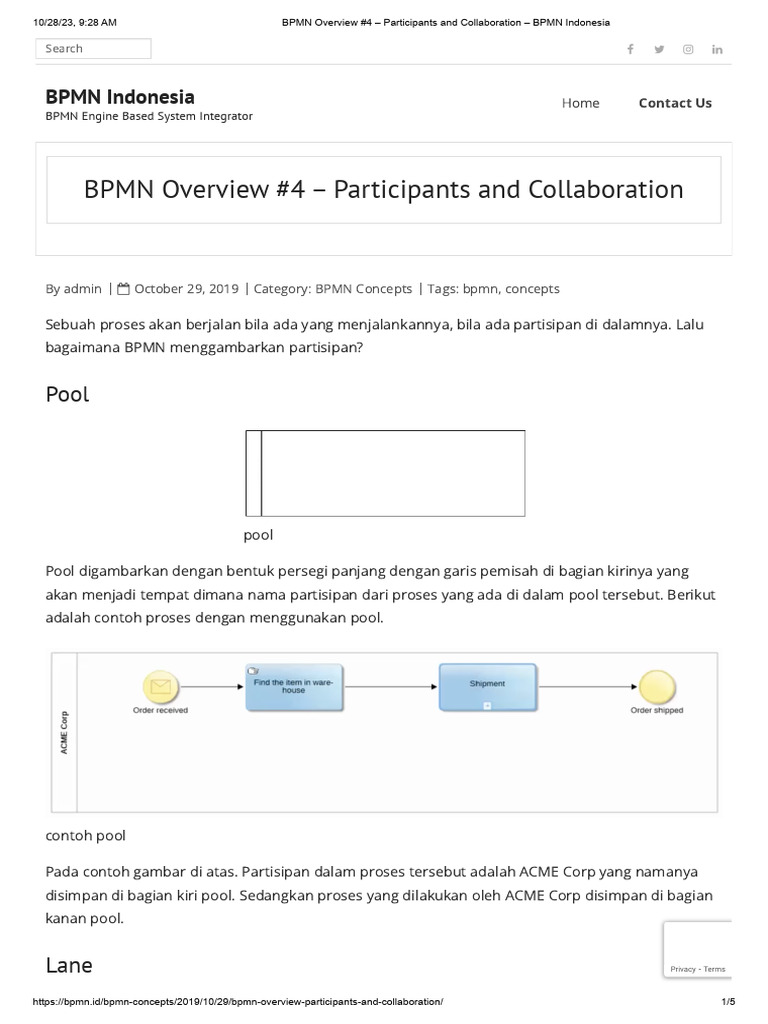 BPMN Overview #4 - Participants and Collaboration - BPMN Indonesia | PDF