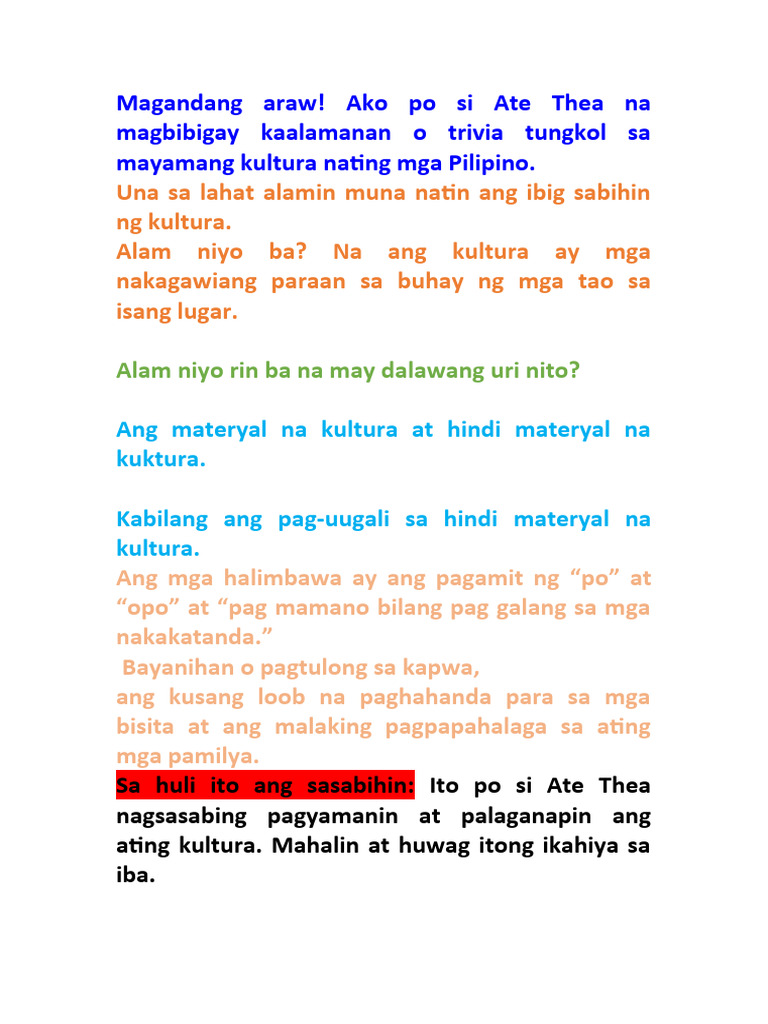 Magandang Araw | PDF