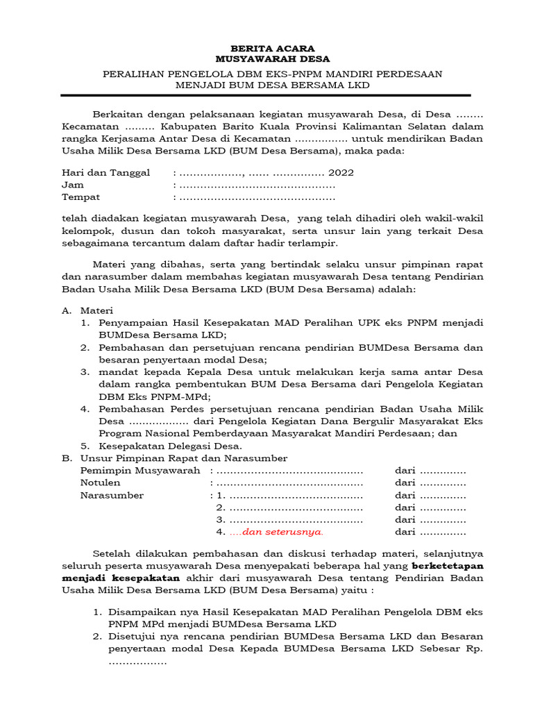 BA. Musdes Bumdesma Eks PNPM MPD | PDF