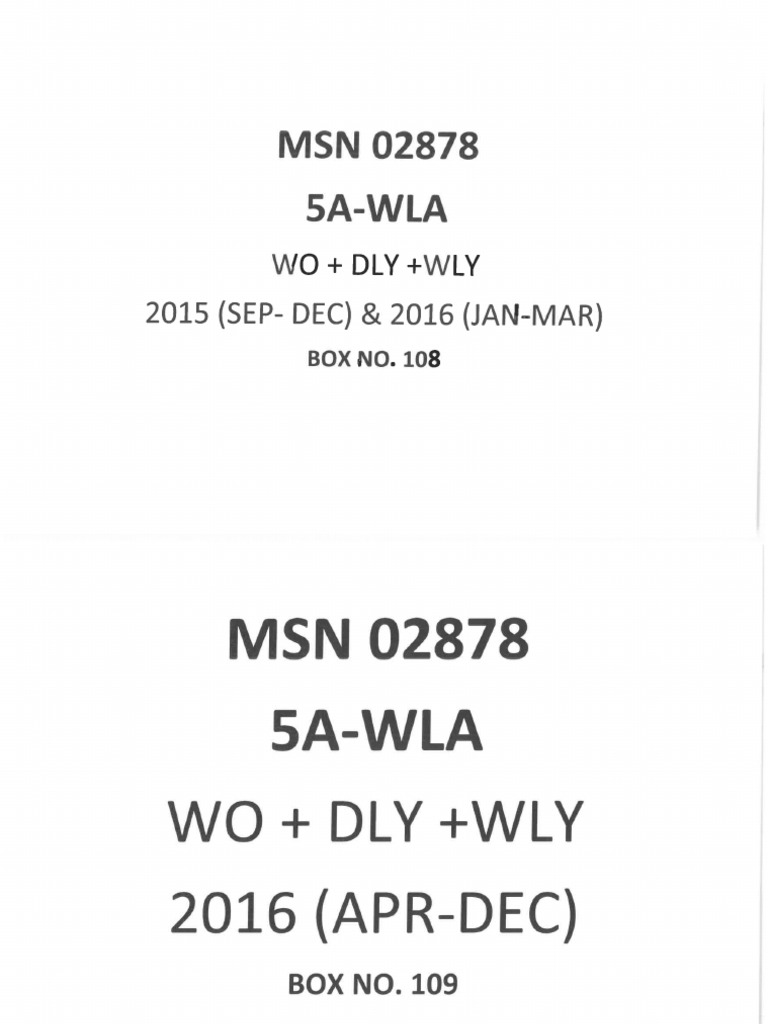 WLA BOX NO 108 To 112 | PDF