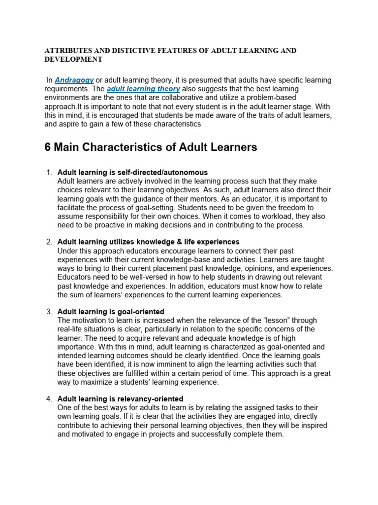 Knowles | PDF | Adult Education | Learning