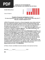 AFFIDAVIT OF OWNERSHIP OF COLB Template | PDF | Affidavit | Trust Law