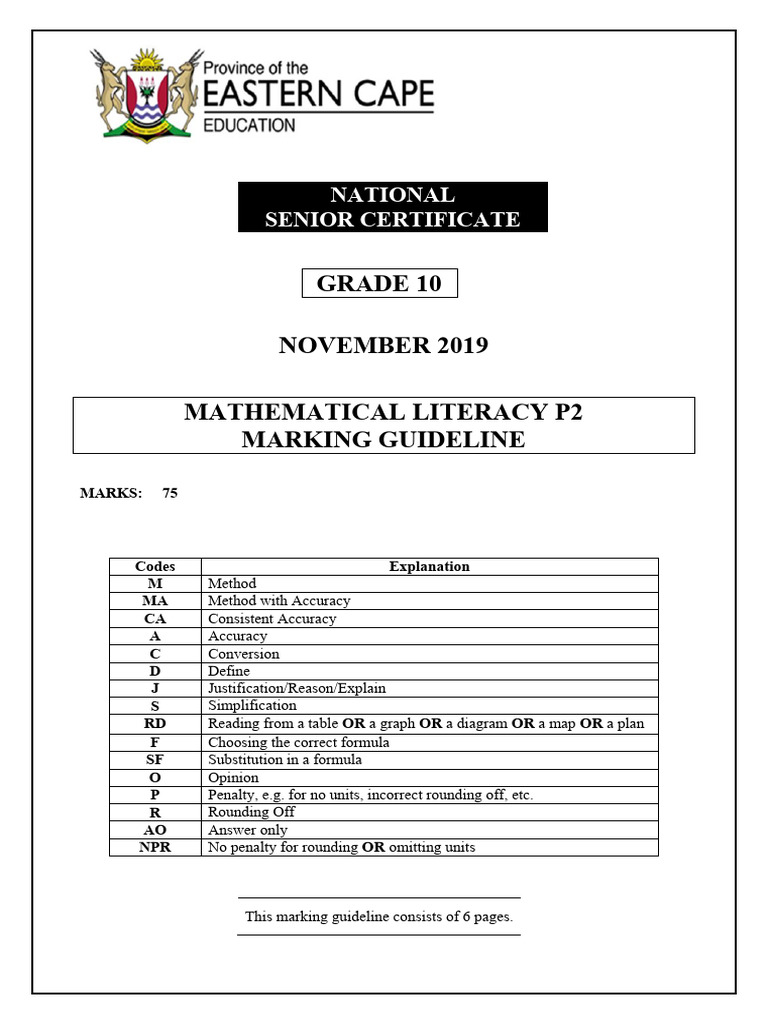 Maths Lit p2 Gr10 Memo Nov2019 - English | PDF | Teaching Methods ... Maths Lit p2 Gr10 Memo Nov2019 - English | PDF | Teaching Methods ...