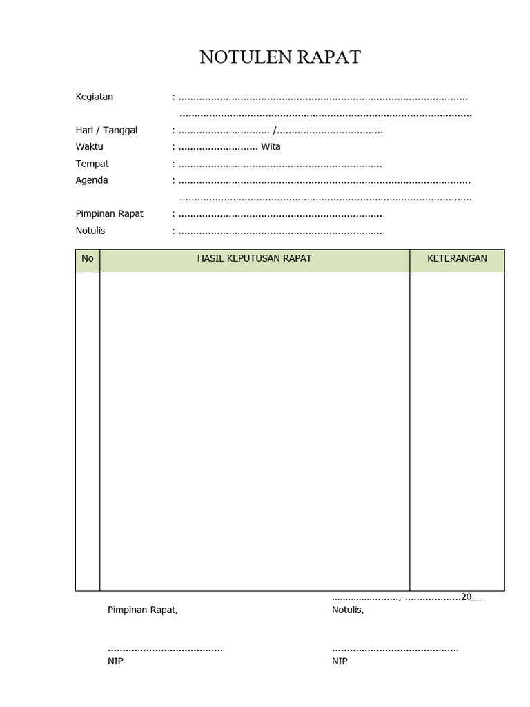 Buku Notulen Rapat | PDF