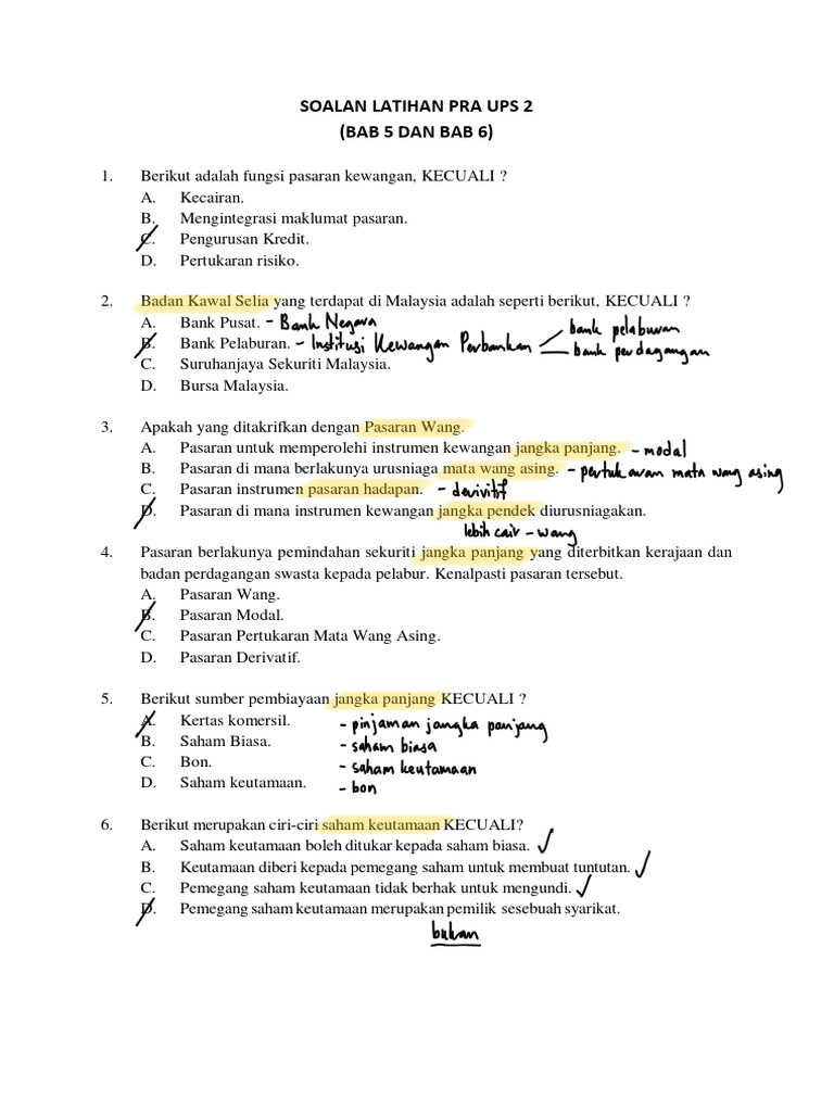 Soalan Latihan Pra Ups 2 | PDF