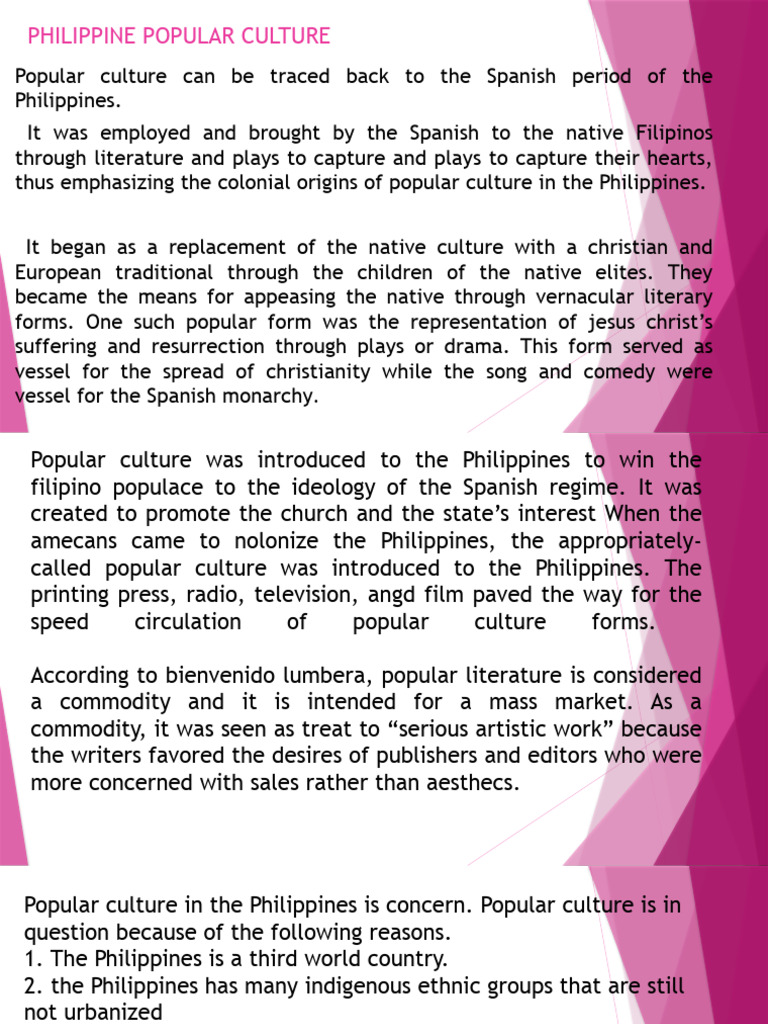 Philippine Popular Culture | PDF | Philippines | Spanish Empire