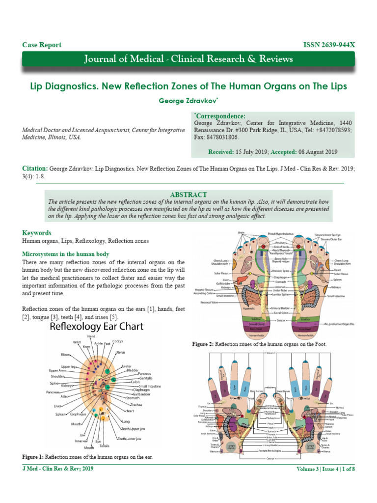Lip Diagnostics New Reflection Zones of The Human Organs On The Lips ...