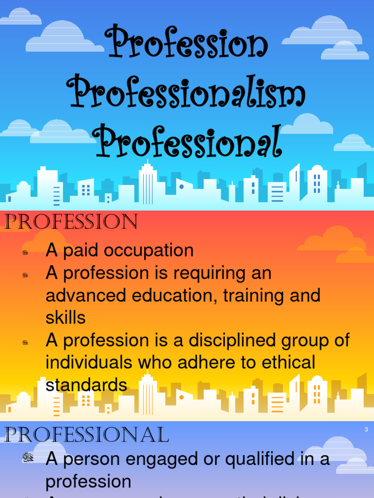 Profession Professional Professionalism 2 | PDF | Profession | Disciplines