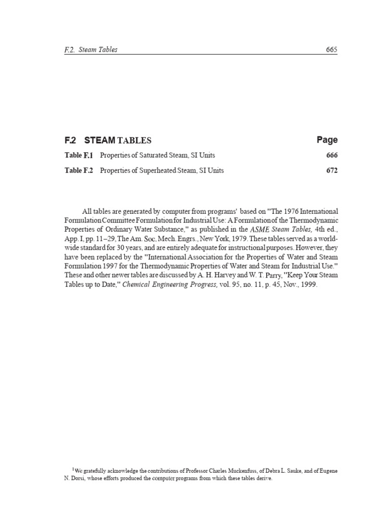 Steam Tables thermodynamic properties | PDF | Steam | Enthalpy