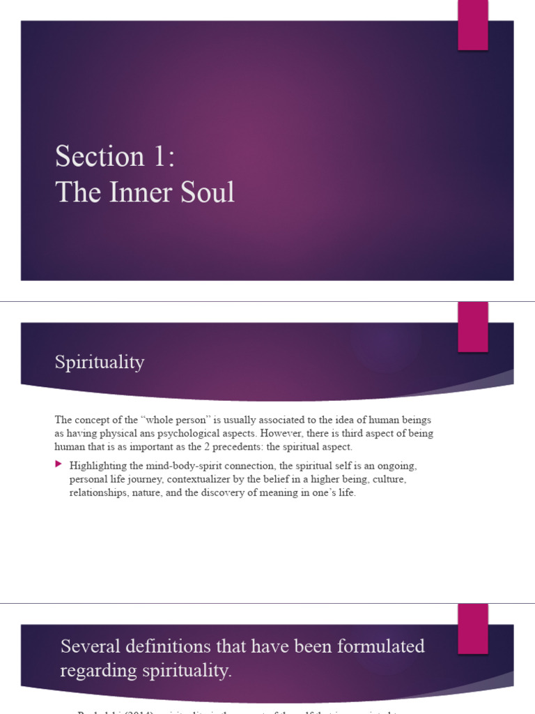 Section 1: The Inner Soul | PDF | Spirituality | Experience