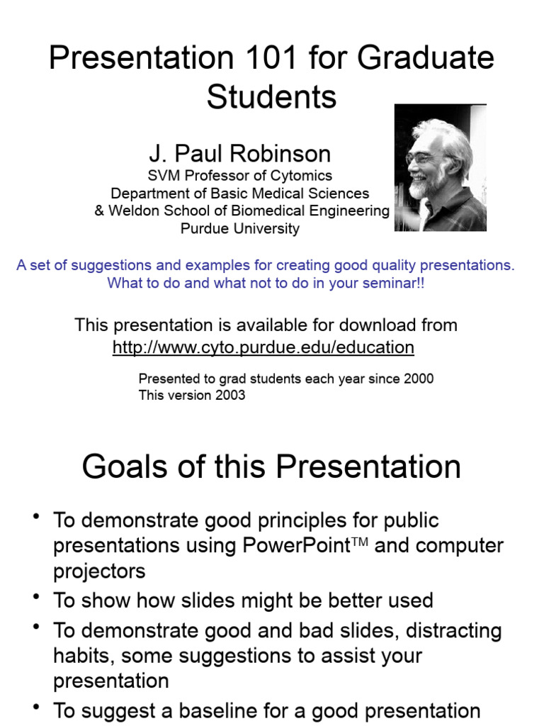 Presentation 101 for Graduate Students | PDF | Assay | Color