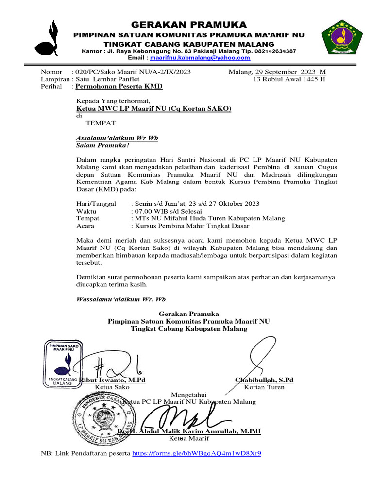 Surat MWC Sako | PDF