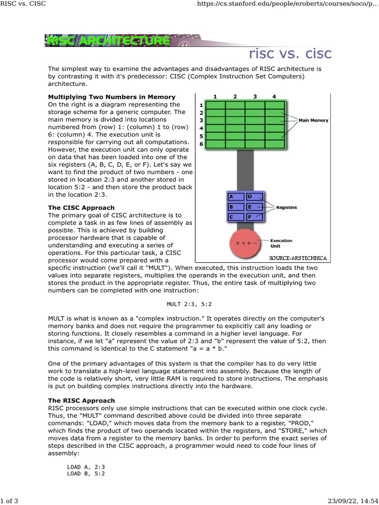 Risc Vs Cisc Pdf Assembly Language Central Processing Unit