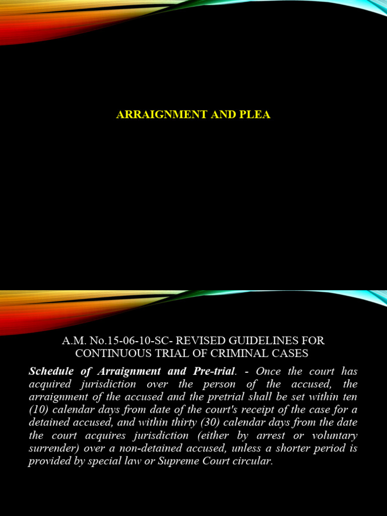 6 Arraignment and Plea Rule 116 1 | PDF | Plea | Arraignment