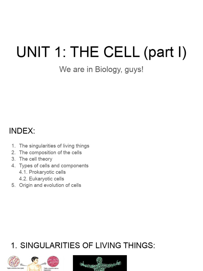 Unit 1 - The Cell (Part I) - Alumnos | PDF | Cell (Biology) | Eukaryotes
