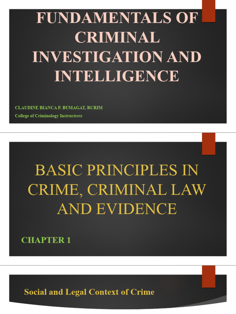 (Cdin 1) Fundamentals of Criminal Investigation and Intelligence | PDF | Crimes | Crime & Violence