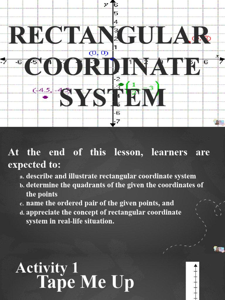Co 1 Rectangular Coordinate System Pdf Cartesian Coordinate System Teaching Mathematics