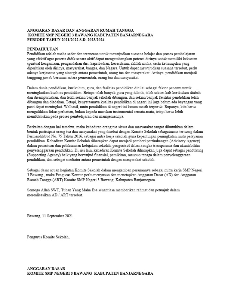 Contoh Ad Art SMP 1 | PDF