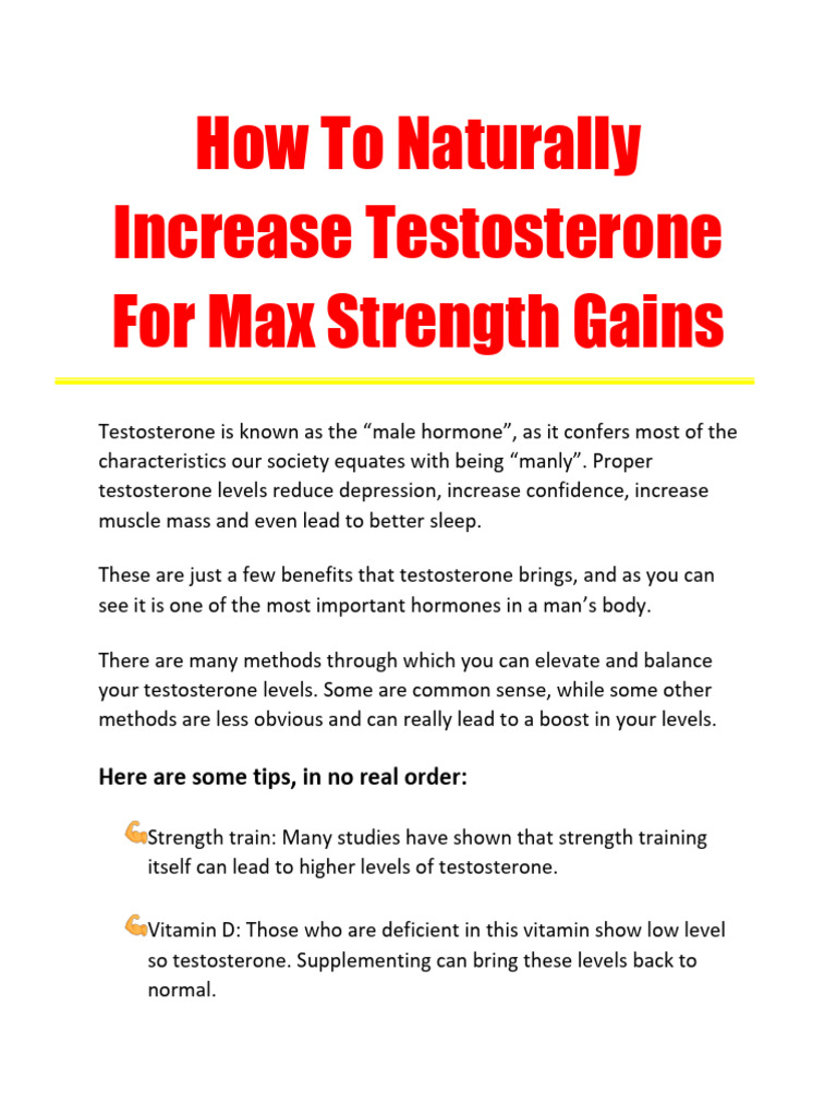 How To Naturally Increase Testosterone | PDF