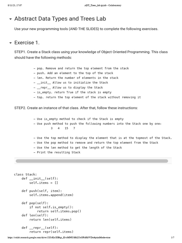 Adt Trees Lab Ipynb Colaboratory Pdf Queue Abstract Data Type Mathematical Logic
