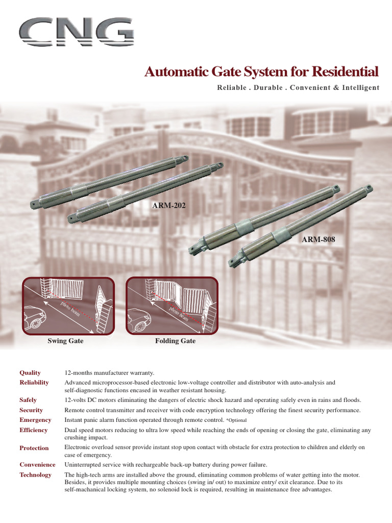 CNG Auto Gate | PDF | Electric Motor | Rechargeable Battery